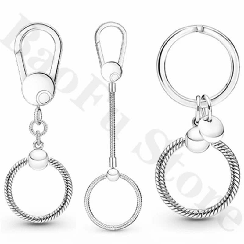 2021-New-Style-925-Sterling-Silver-Keychain-Beaded-Hanging-Ring-Key ...