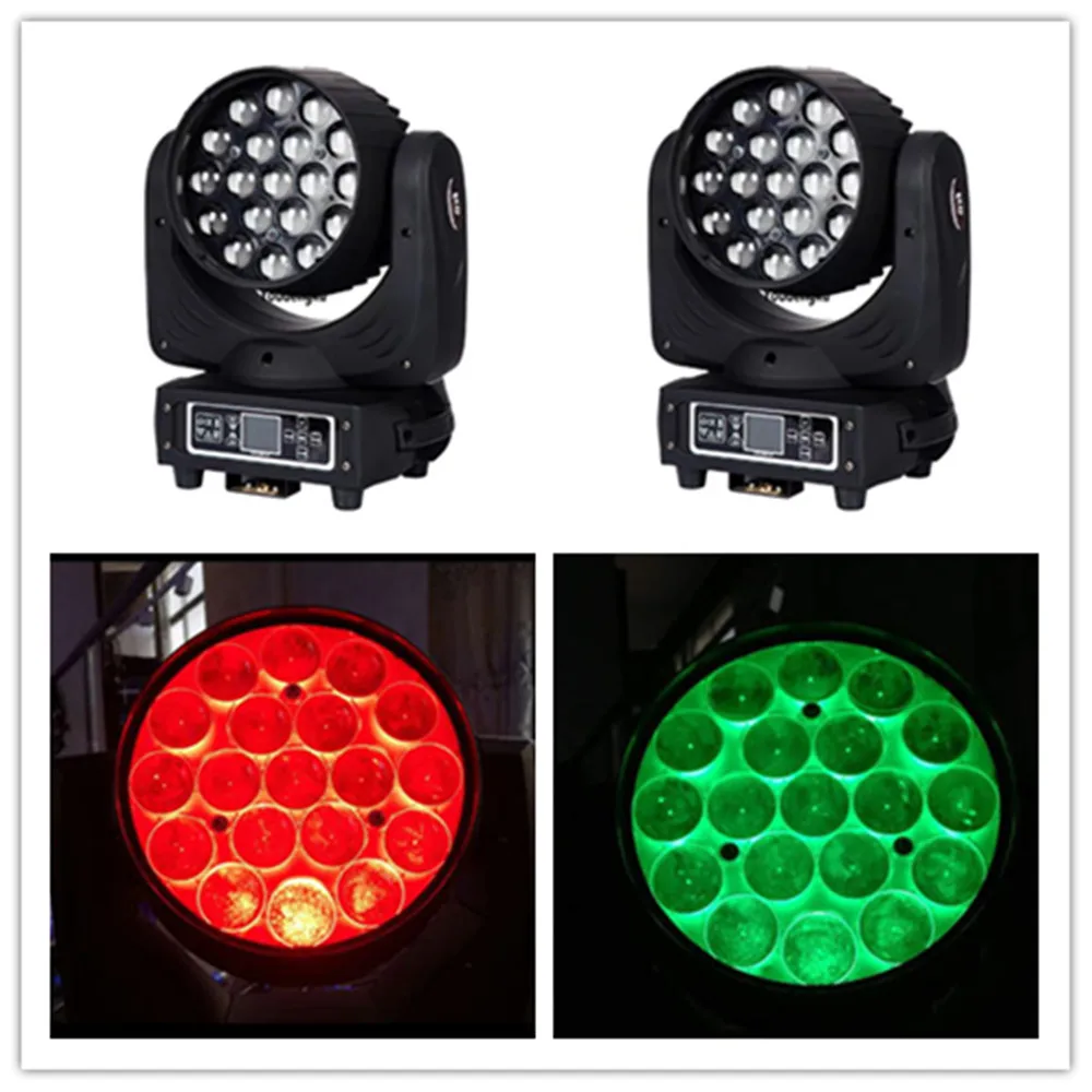 2 pieces led wash 19X10w RGBW 4 in1 LED zoom beam wash movingheads dmx ...