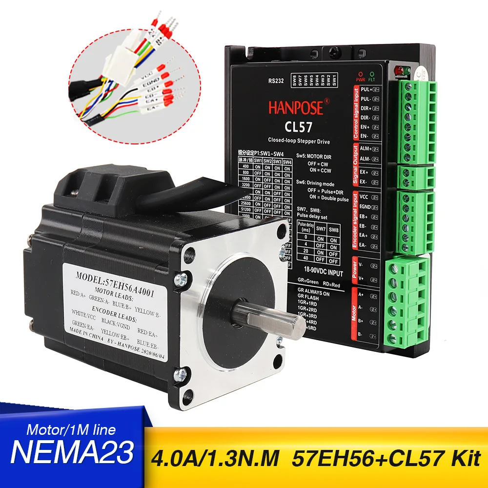 57EH56A4001-CL57-Hybrid-Step-servo-Driver-CNC-Controller-Kit-Nema23 ...