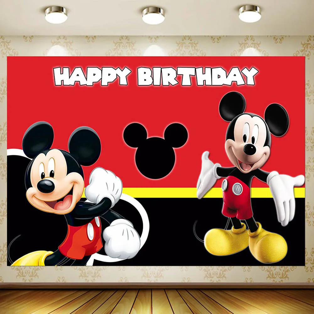 Mickey Mouse Birthday Wall Background | Mickey Mouse Background ...