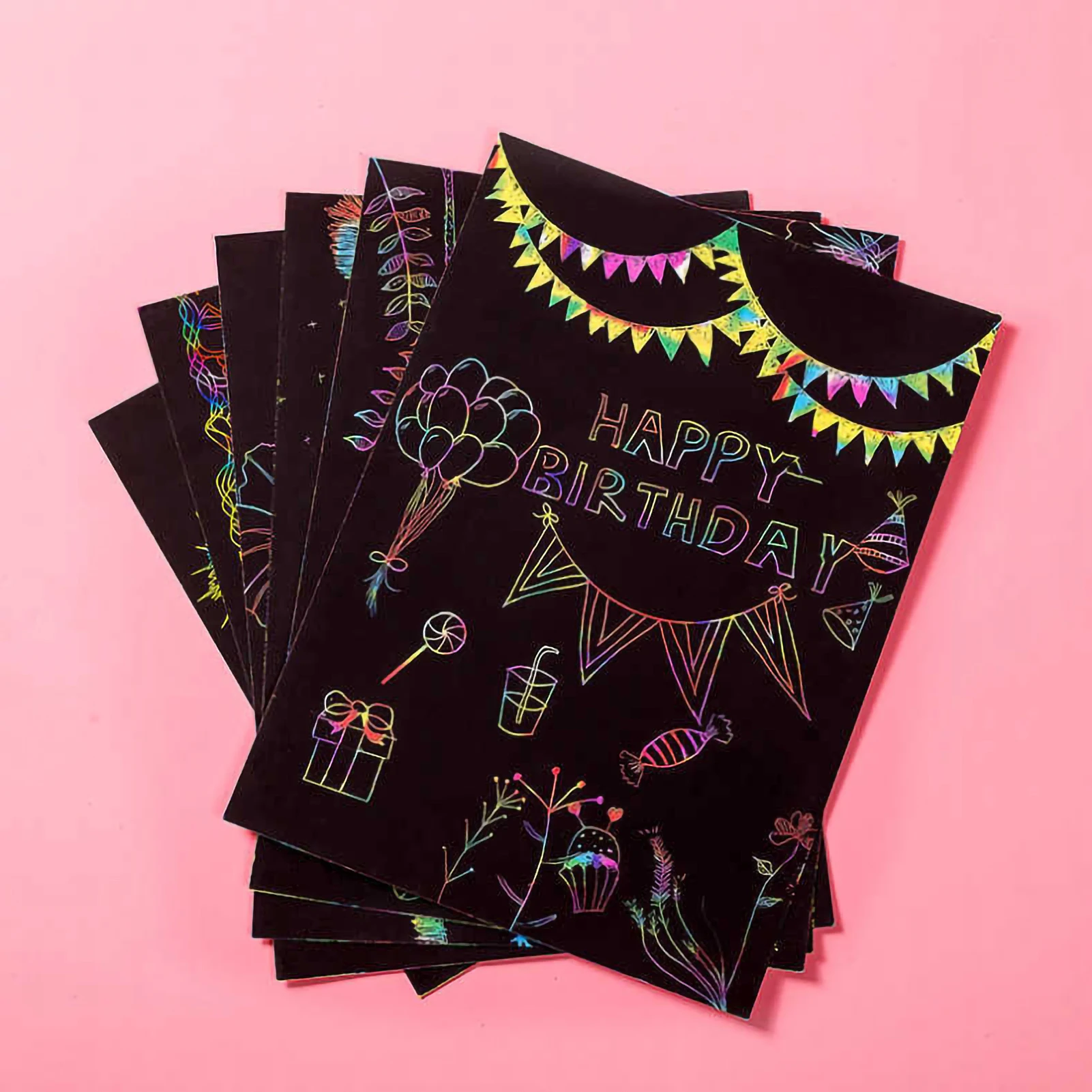 Gommette,Ensemble de papier à gratter magique arc-en-ciel pour enfants ...