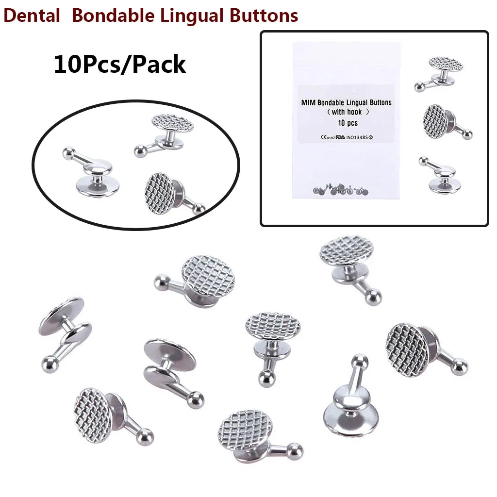Cesoon 10Pcs/Pack Dental Orthodontic Bondable Lingual Buttons With Hook ...
