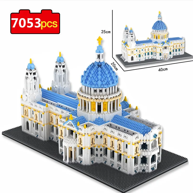 7053Pcs St Paul's Cathedral Model Building Blocks 3D London City Church ...