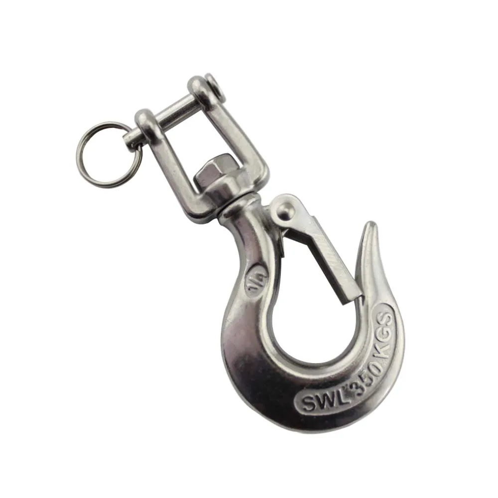 2pcs 3/8" Swivel Sling Hook With Latch Industrial Grade Lifting Rigging ...