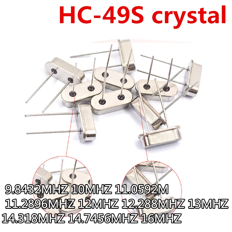 10pcs Hc-49s Quartz Crystal Dip-2 9.84375m 10mhz 11.0592m 11.2896mhz ...