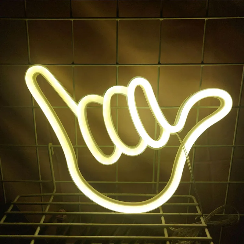 Handmade EL Wire Neon Light Sign Thumb Up Gesture Left Hand Cool Like ...