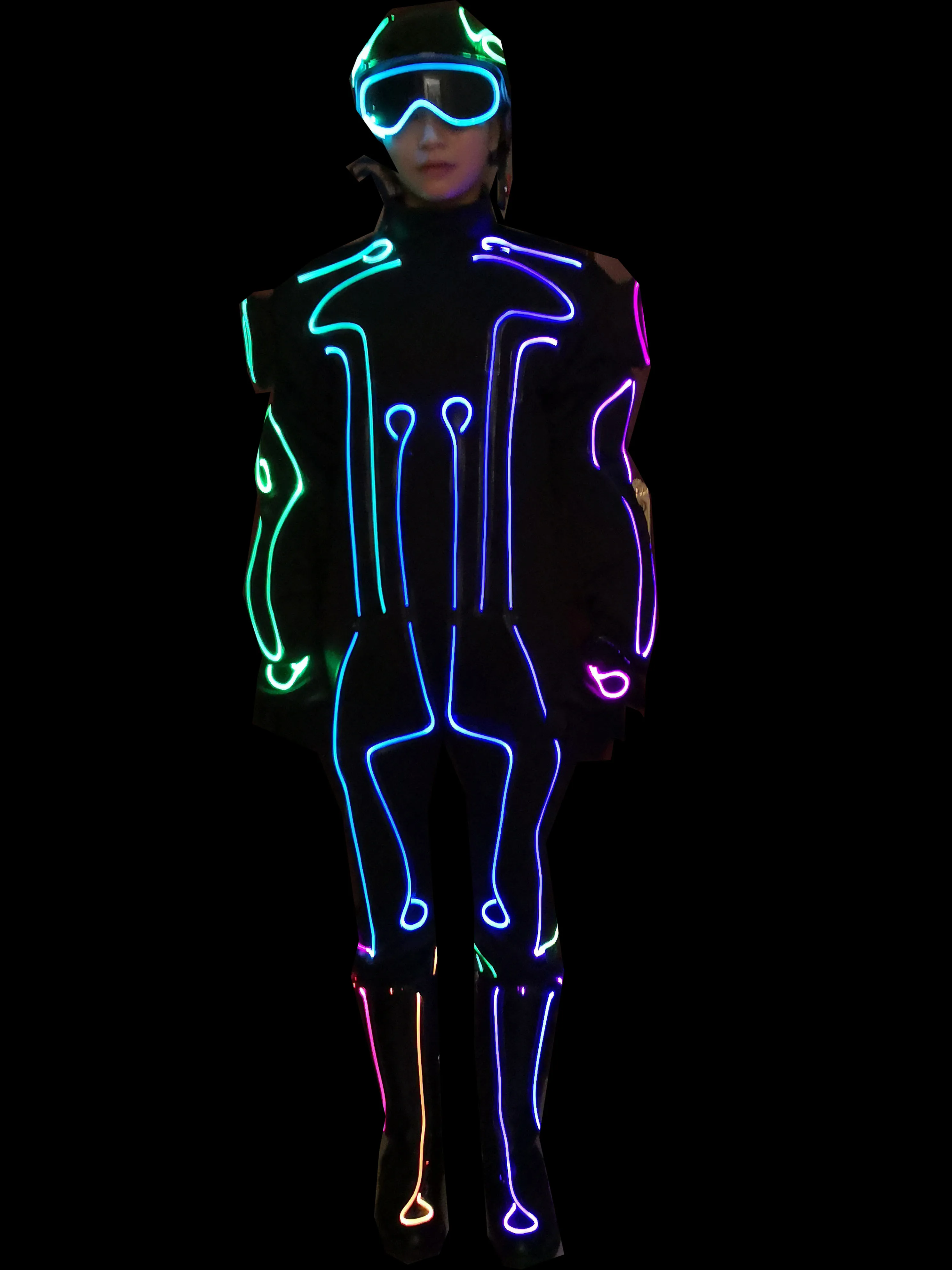 Tron traje LED legacy para Cosplay, traje de fibra óptica, luz de neón ...