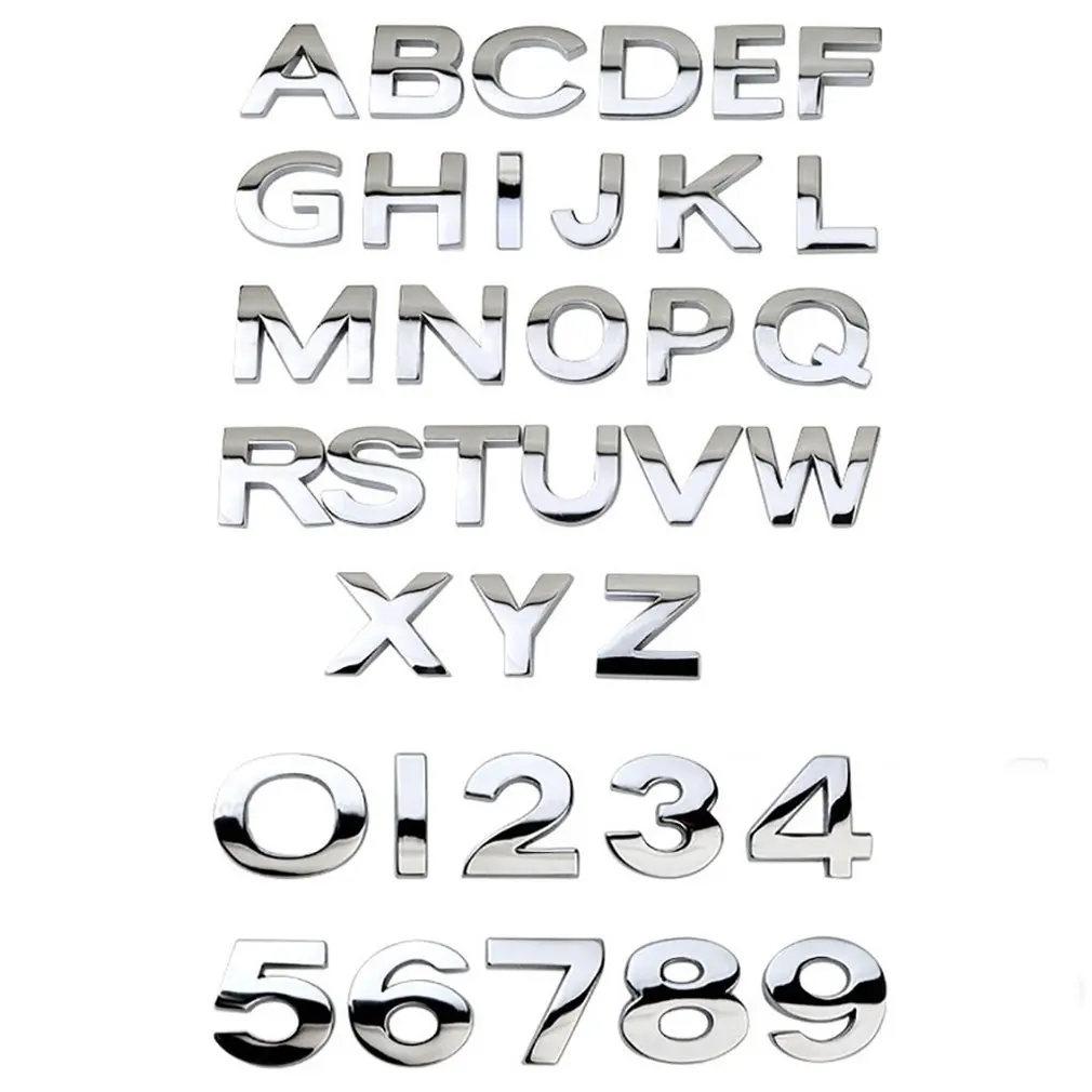 Car 3d Letter English Letters Car Logo Diy Alphanumeric Metal Body ...