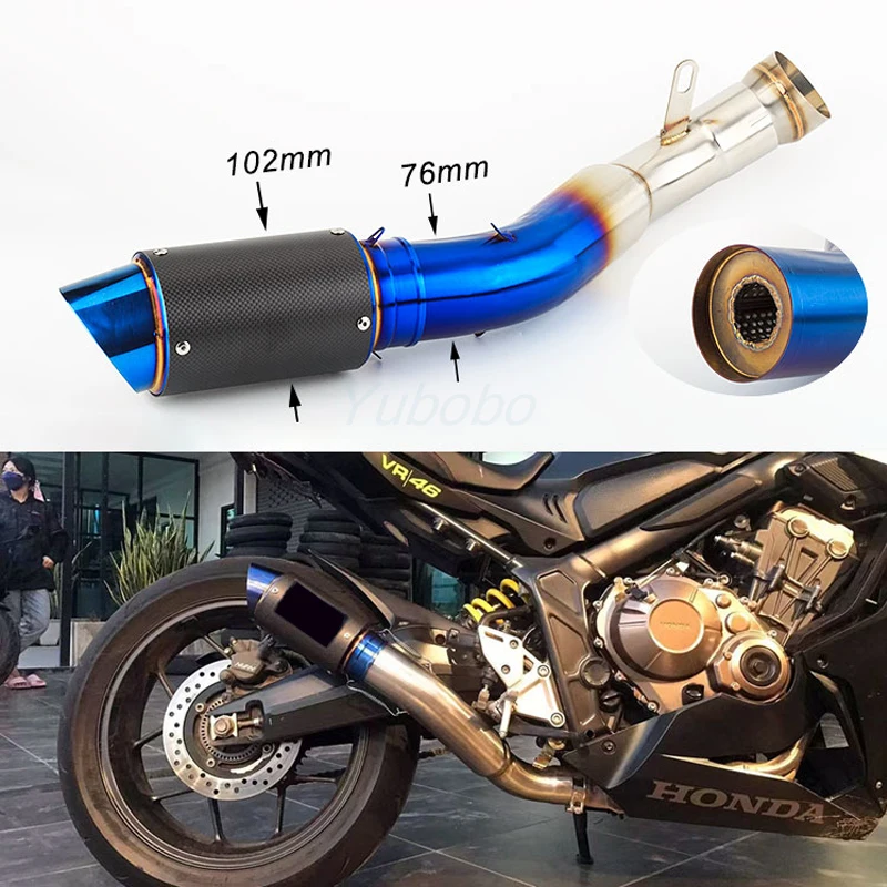 2019-2021 Slip-on Motorcycle Exhaust Pipe CB650R CBR650R CB650F Carbon ...