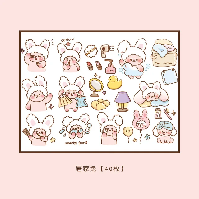 Cute cartoon animals collection Decorative Stationery Stickers kawaii ...