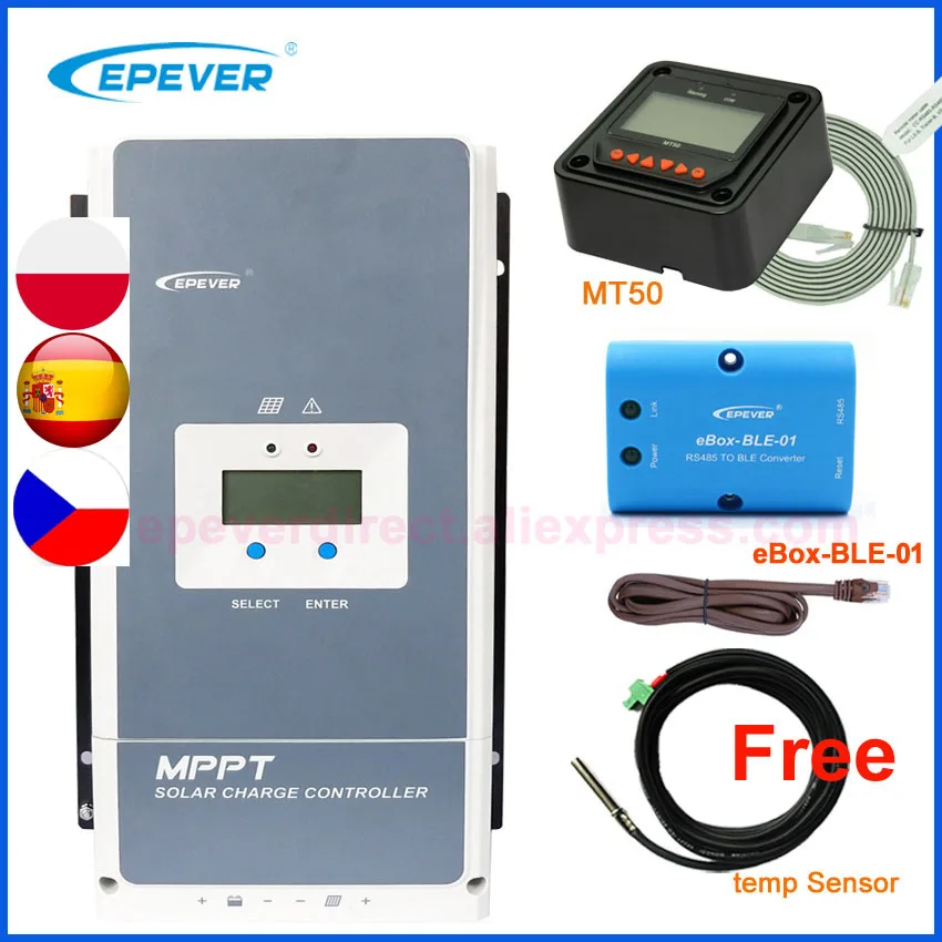 Epever 50a 60a 80a 100a Mppt Solar Charge Controller 12v 24v 36v 48v ...