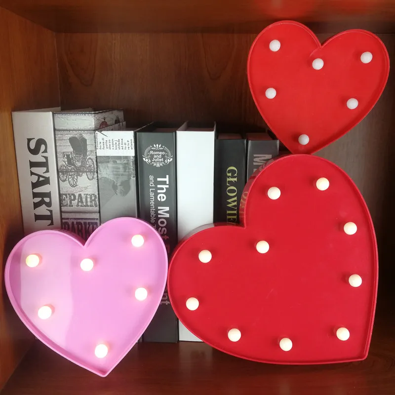 Led Red Heart Night Lights Birthday Gifts For Girlfriends Fairy Garland ...