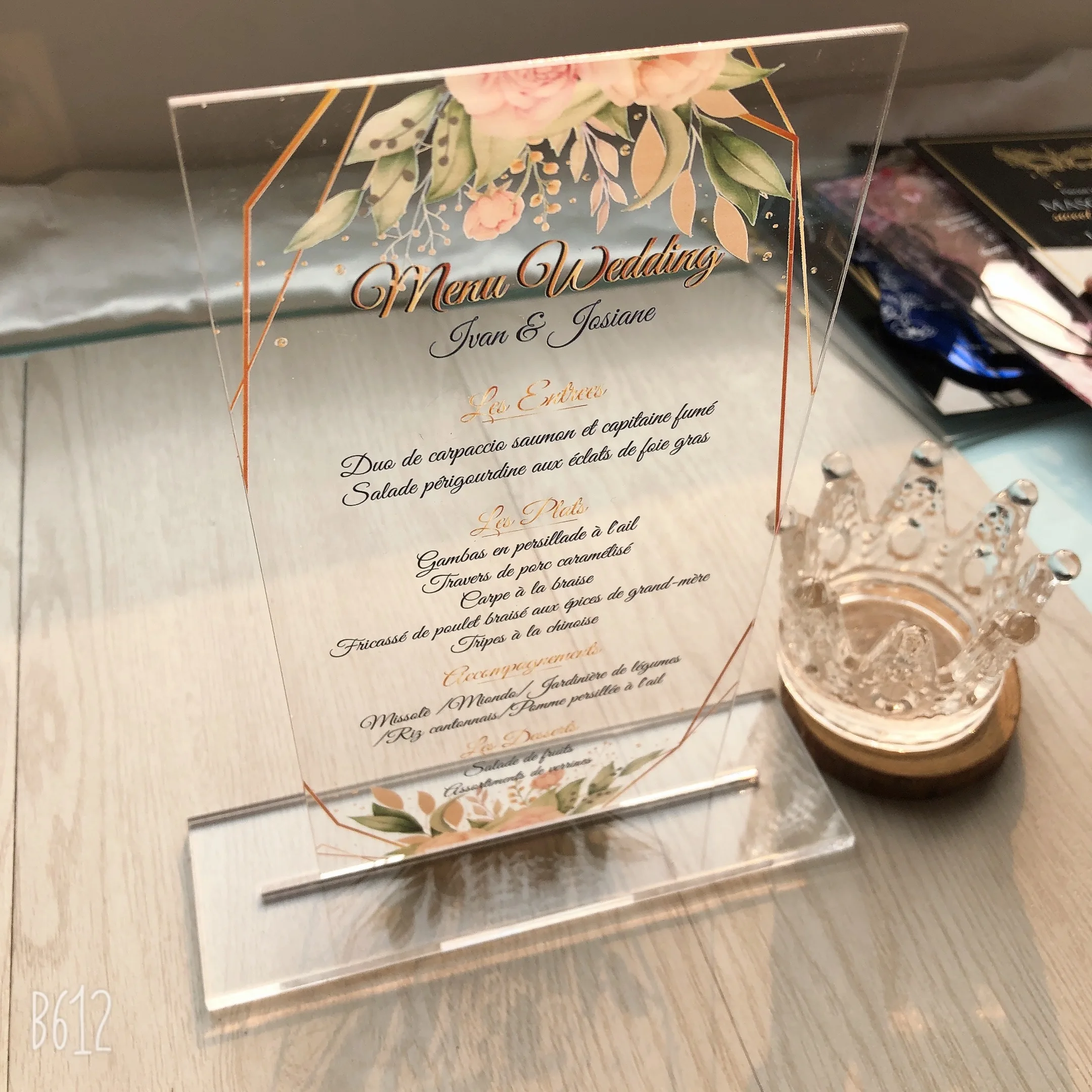 White-Peony-Acrylic-Menu-Cards-With-Base-10pcs-Custom-Menu-Cards ...