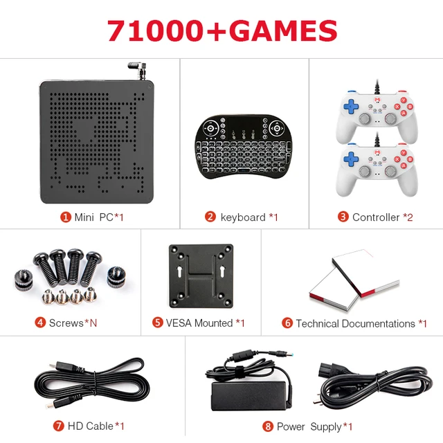 Super Console PC Box WIFI Retro Video Game Console Windows 10 Pro With ...