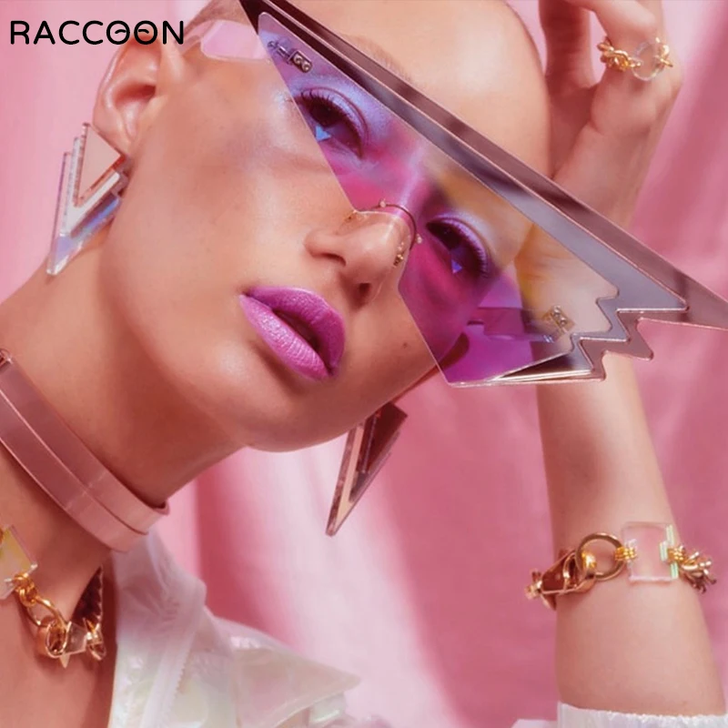 Oversized Sunglasses Women | Rimless Sunglasses Women | Vintage ...