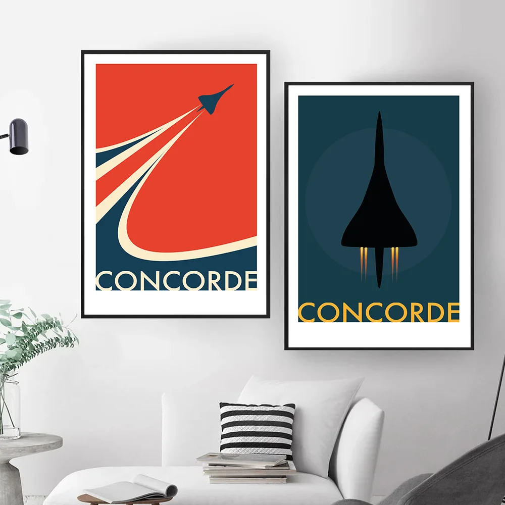 Vintage Concorde Airplane Posters and Prints Flying the Flag Canvas ...