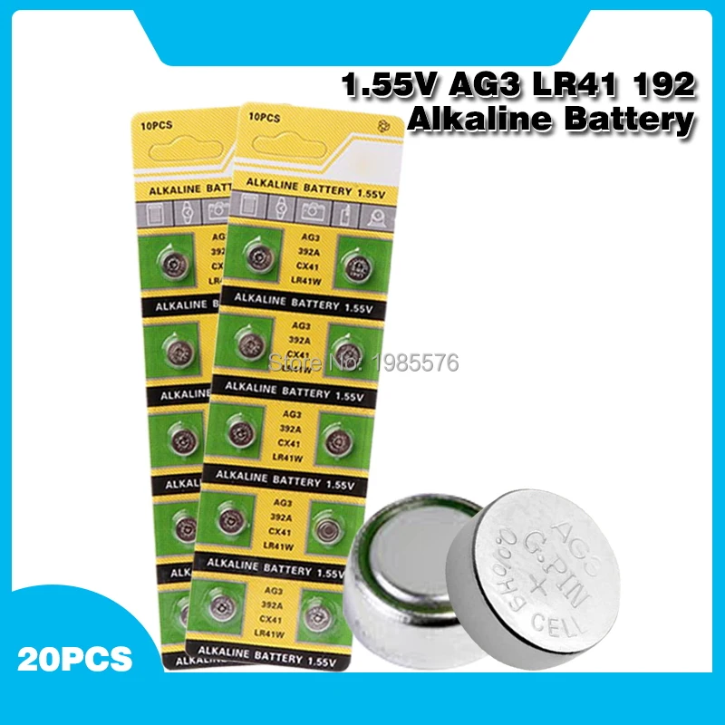 20x Lr41 Ag3 392a Sr41sw 384 Lr736 V3ga 192 1.55v Button Coin Cell ...