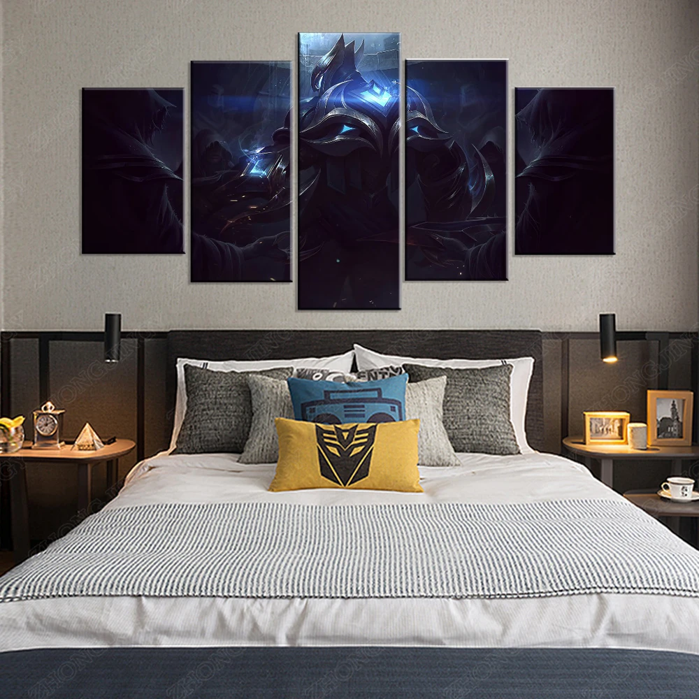 Prints-Painting-Home-Decor-5-Panel-League-Of-Legends-Zed-Game-Pictures ...