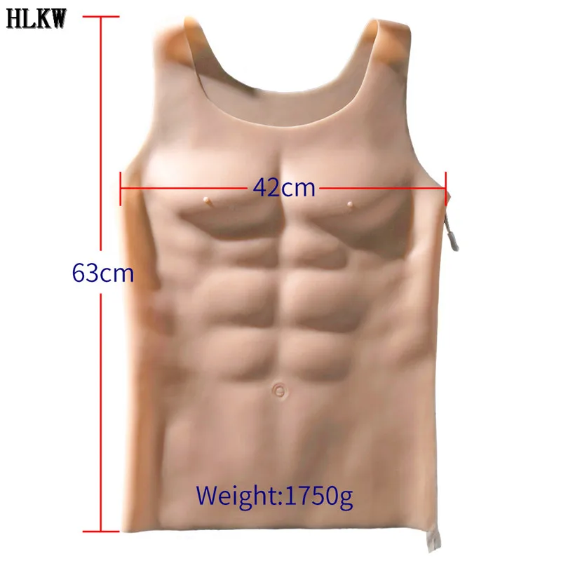 Top Grade Fake Chest Muscle Belly Macho Soft Silicone Man Artificial ...