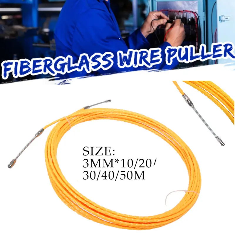Dia.3/4/5mm Cable Puller Fish Tape Reel Puller Fiberglass Metal Wall ...