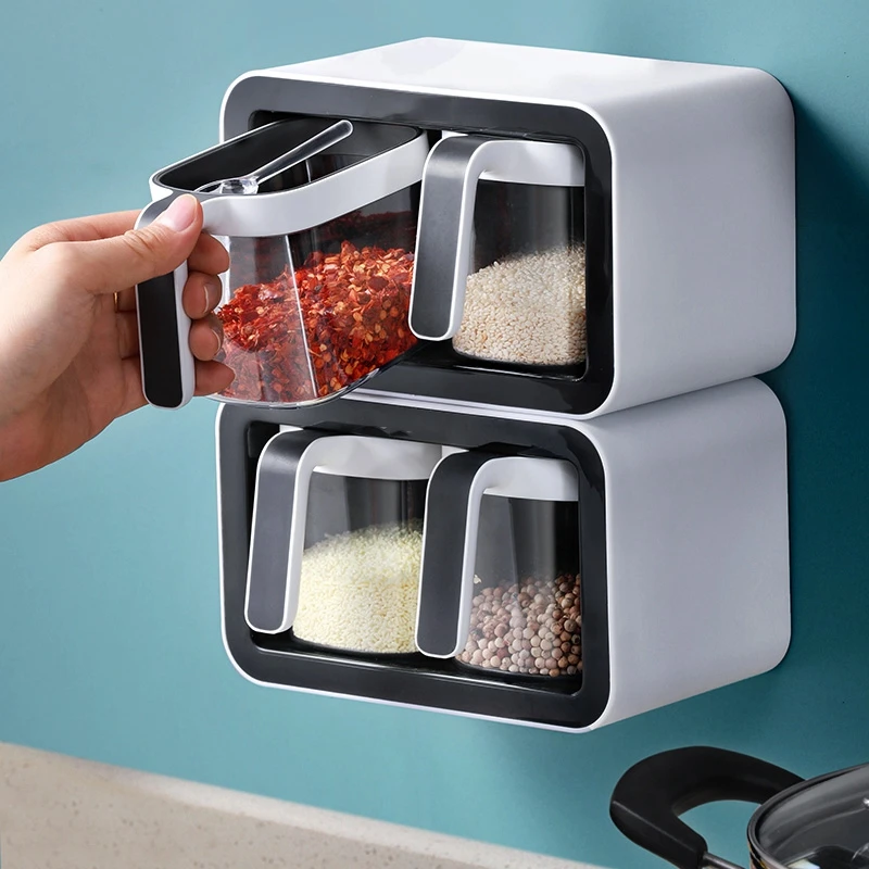 Wall-Mount-Spice-Rack-Organizer-Sugar-Bowl-Salt-Shaker-Seasoning ...