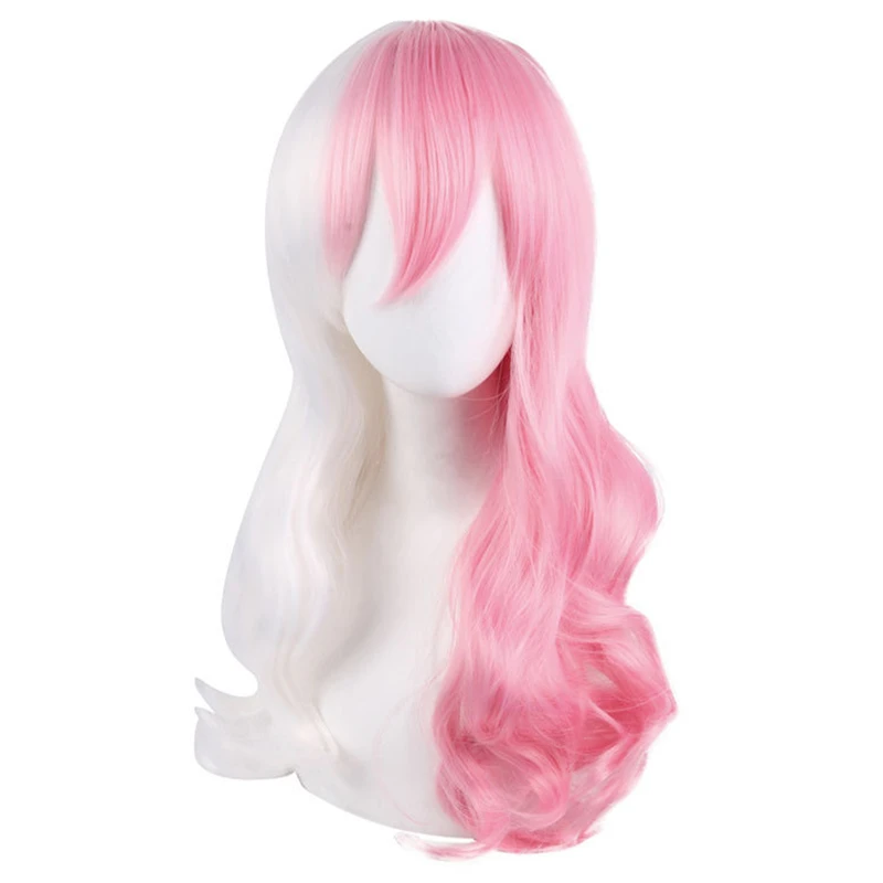 Game Danganronpa Monomi Women Long Curly Cosplay Wig Dangan Ronpa White ...