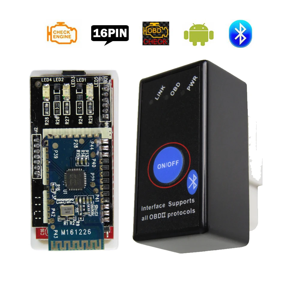 Elm327 Bluetooth V1.5 Diagnostic-tools Power Switch Elm 327 V 1.5 Obd2 ...