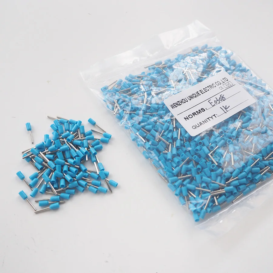 1000pcs/Pack E0308 Insulated Ferrules Terminal Block Cord End Wire ...