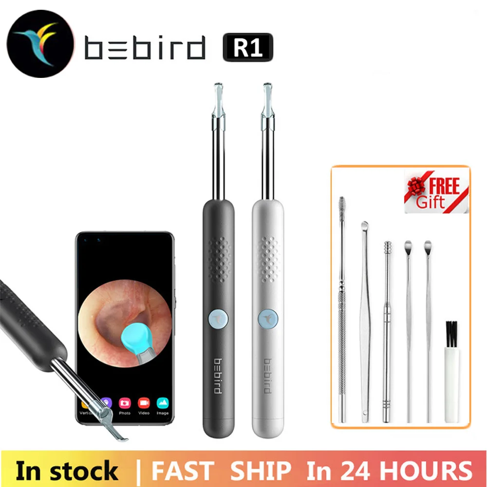 Bebird R1 지능형 비주얼 이어 픽 로드, 300W 픽셀 고정밀 이어 카메라 검이경 안전 방수 이어 클리너 도구|스마트 ...