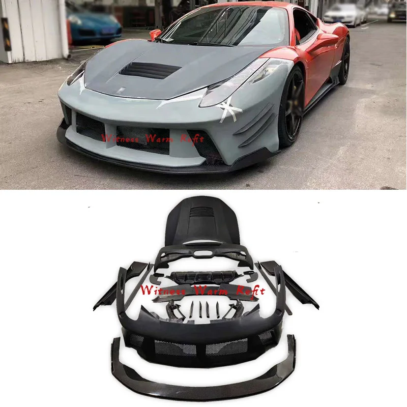FRP-Carbon-fiber-wide-body-kit-for-Ferrari-458-tuning-body-kit-front ...