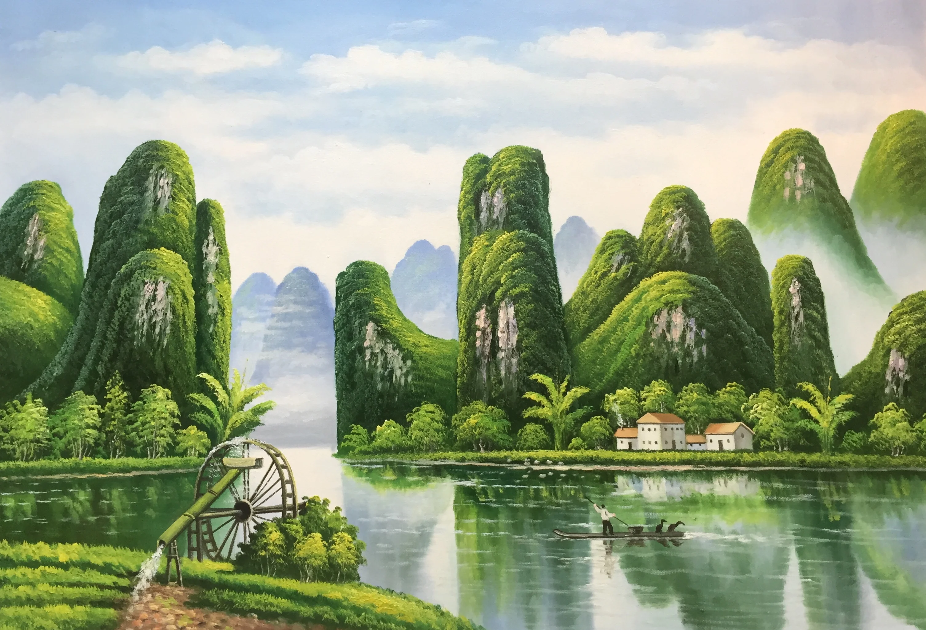 Hand-Painted-Modern-Oil-Painting-on-Canvas-China-Famous-Guilin ...