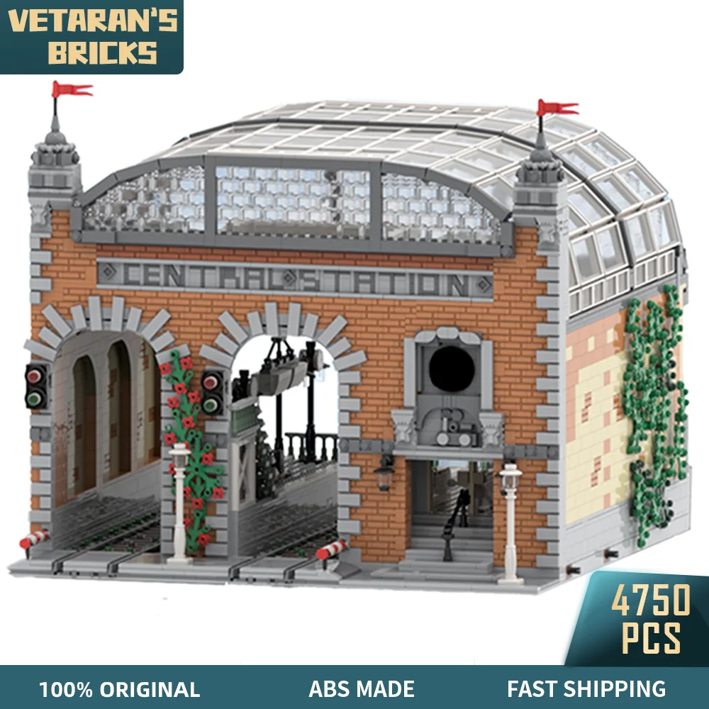 MOC Modular Train Station Central Railway Station Model City Building ...