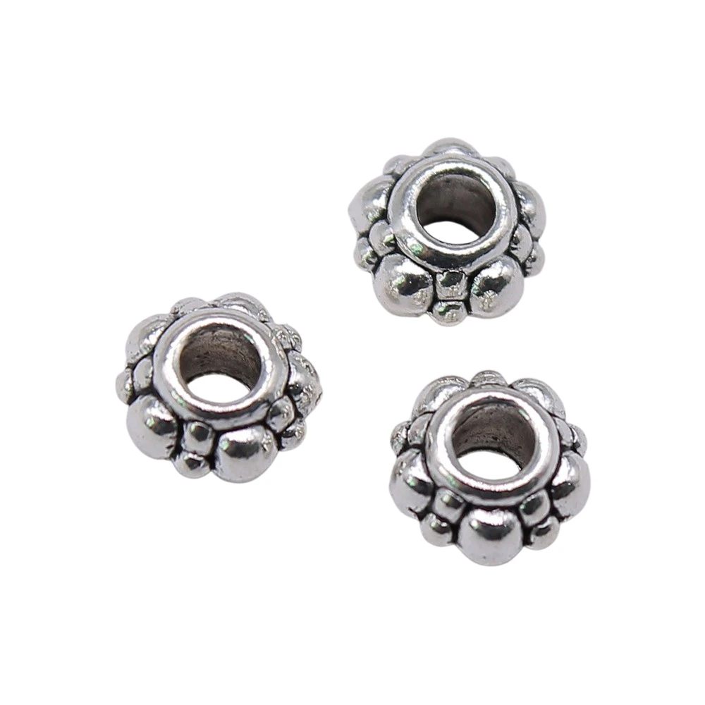 WYSIWYG-40pcs-5x5x3mm-Round-Metal-Beads-Spacer-For-Jewelry-Making-Small ...