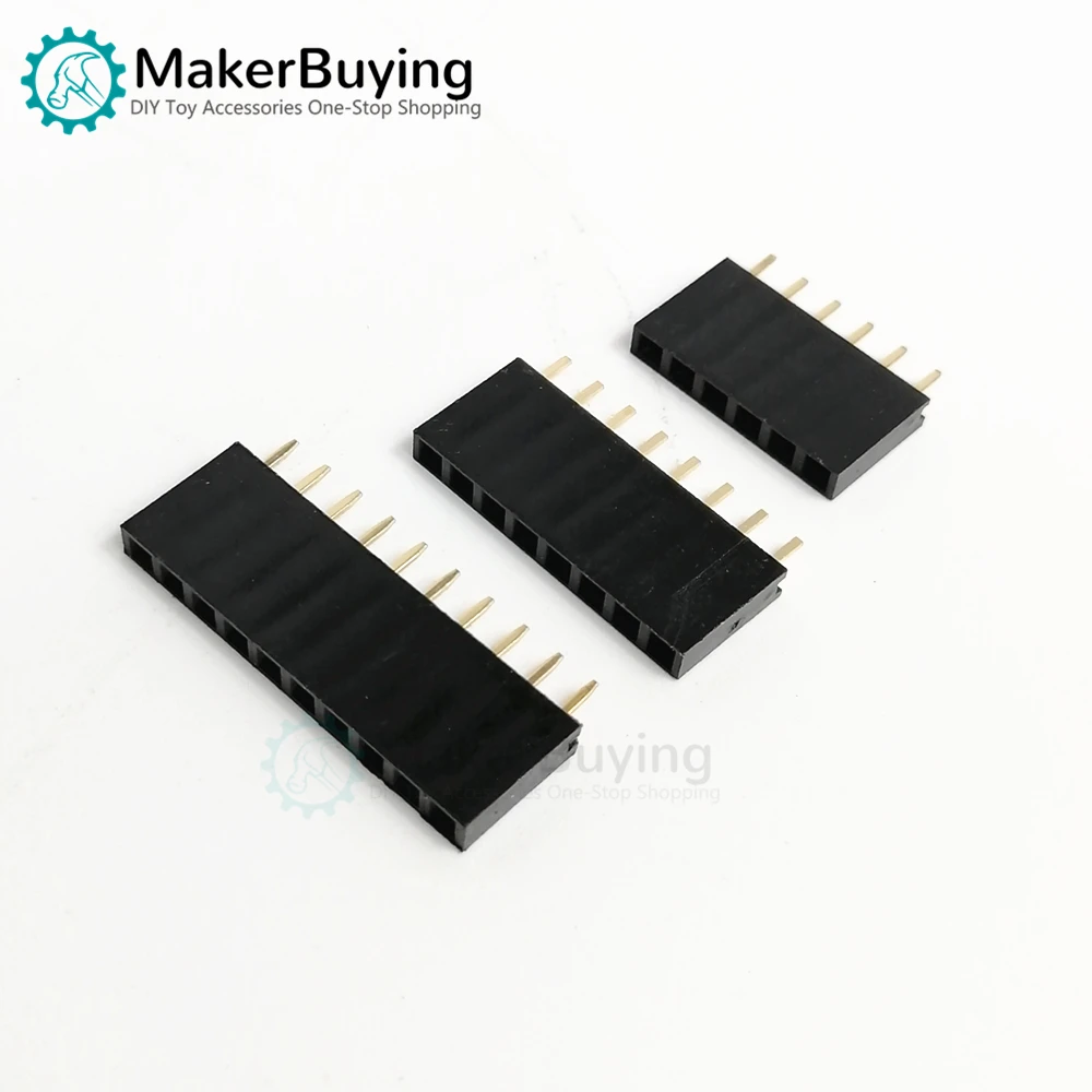 10pcs 1*6P/8P/10P/15P 2.54mm single row female socket pin header ...