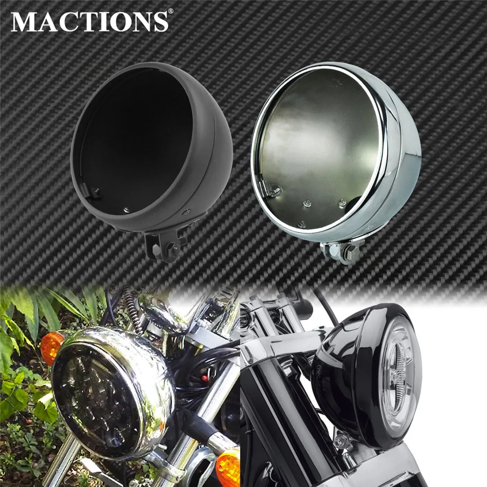 Metal Housing Headlamp Light Cover | Cafe Racer Headlight Motorcycle ...