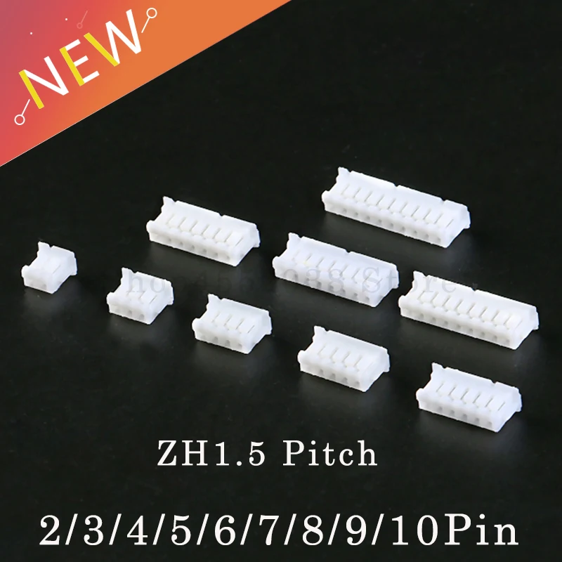 50Pcs-ZH1-5-Connector-1-5MM-PITCH-FEMALE-HOUSING-Plastic-Shell-Plug-2P ...