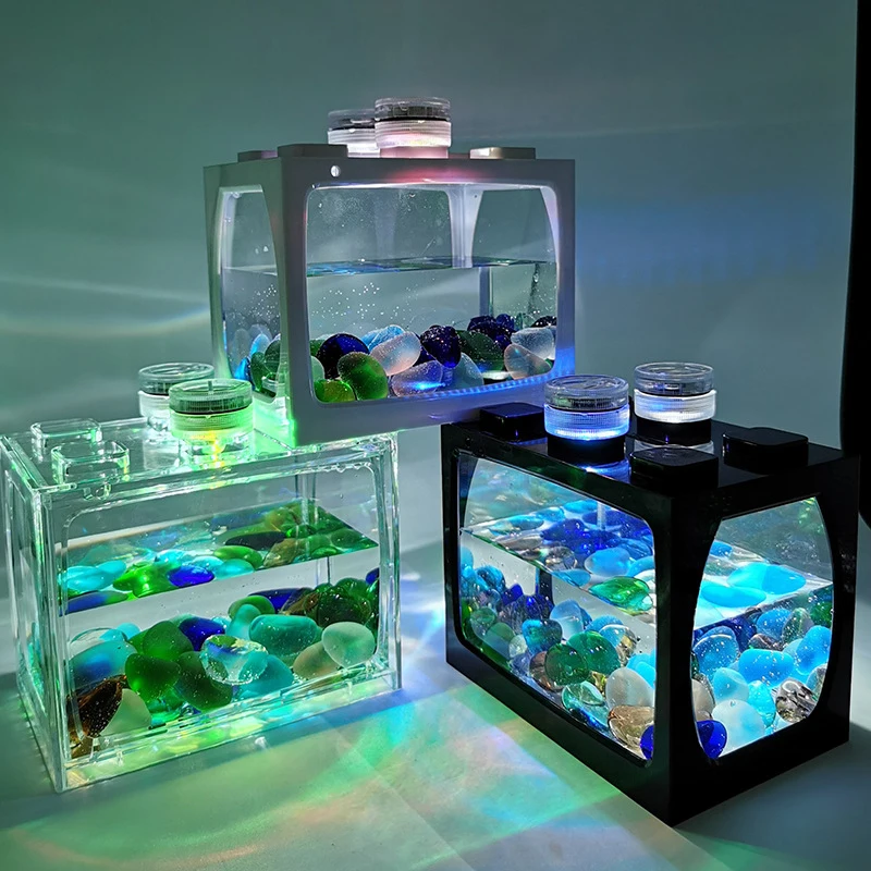 Desktop-Aquarium-Fish-Tank-With-Light-Battery-Type-Small-Tank-Aquarium ...