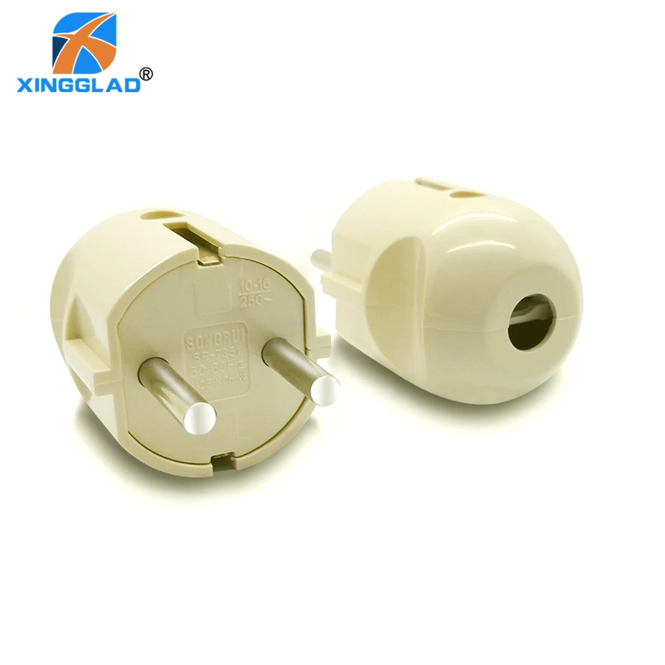 EU Plug 2 Round Pin AC Electrical Power German Type F Schuko Rewireable ...