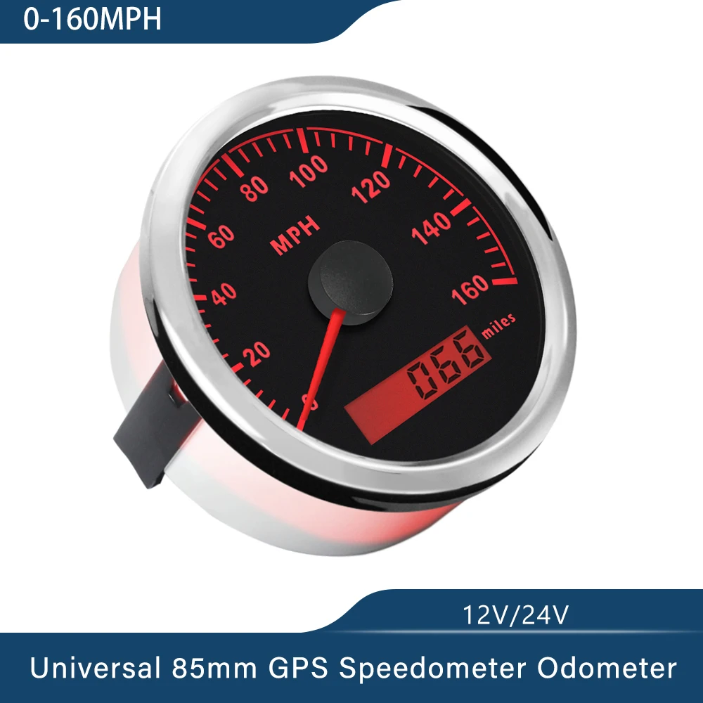 85mm Universal Autometer Marine MPH GPS Speedometer Odometer 0 140 MPH ...