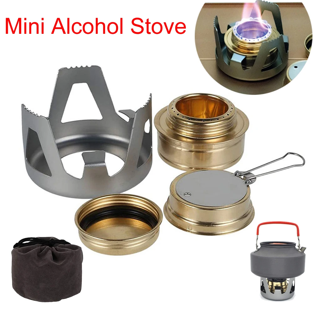 Outdoor-Portable-Mini-Alcohol-Stove-Burner-Ultralight-Brass-Camping ...