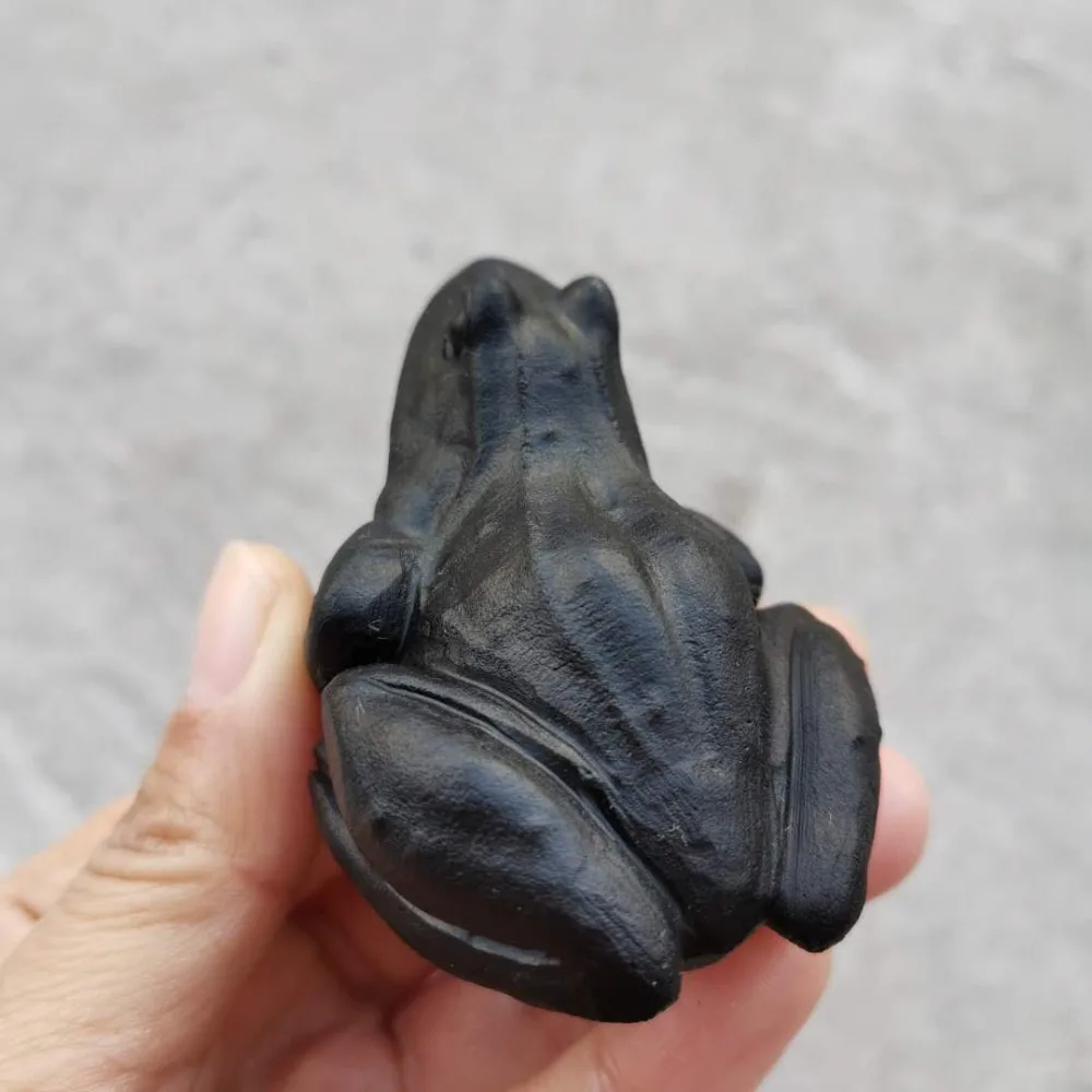 Art & Collectibles Sculpture Hand Carved Obsidian Stone Frog Sculpture ...