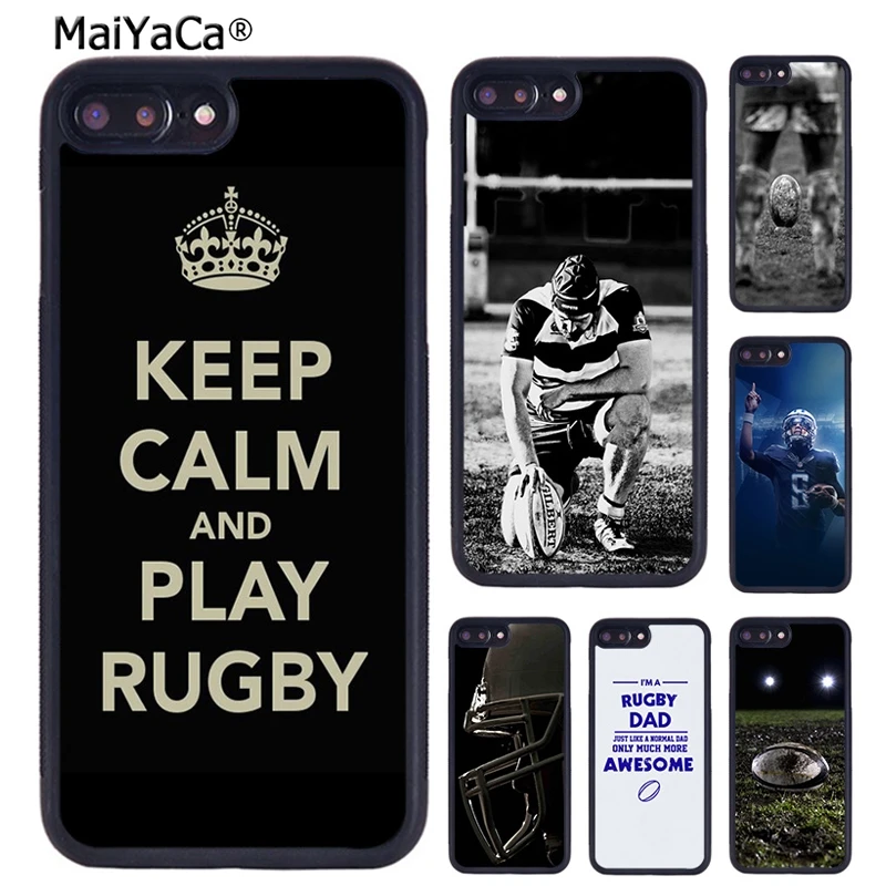 MaiYaCa Keep Calm and Play Rugby Phone Case Cover For iPhone 5 6 7 8 ...