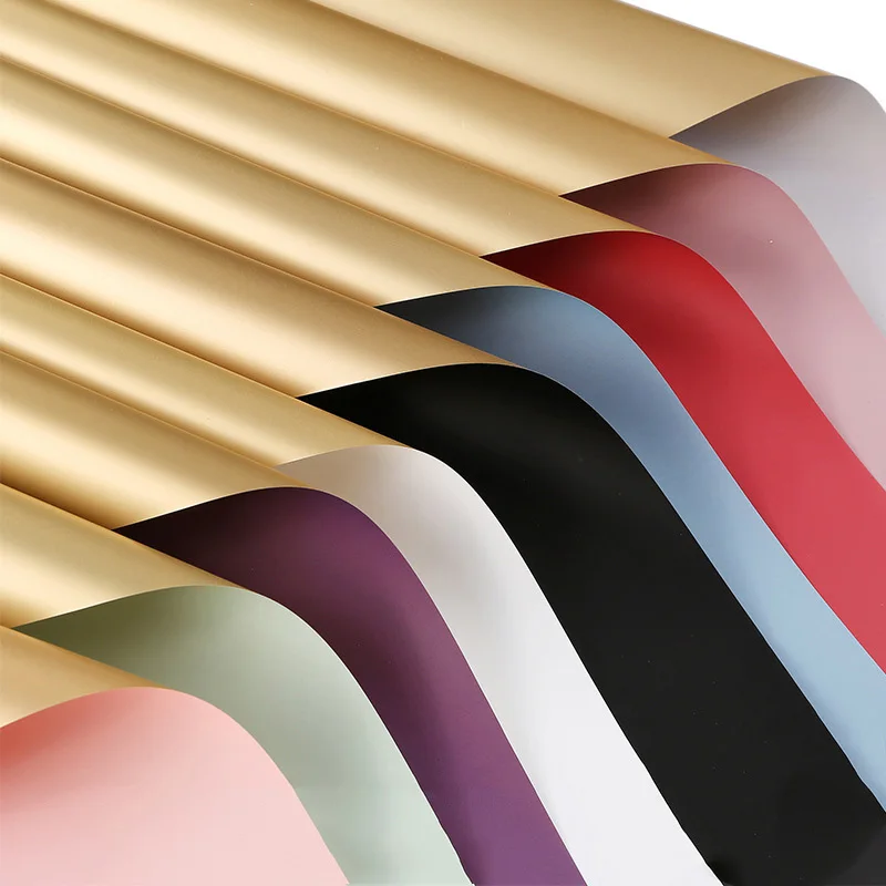 5pcs/set 60*60cm luxury gold flower wrapping paper waterproof paper DIY ...