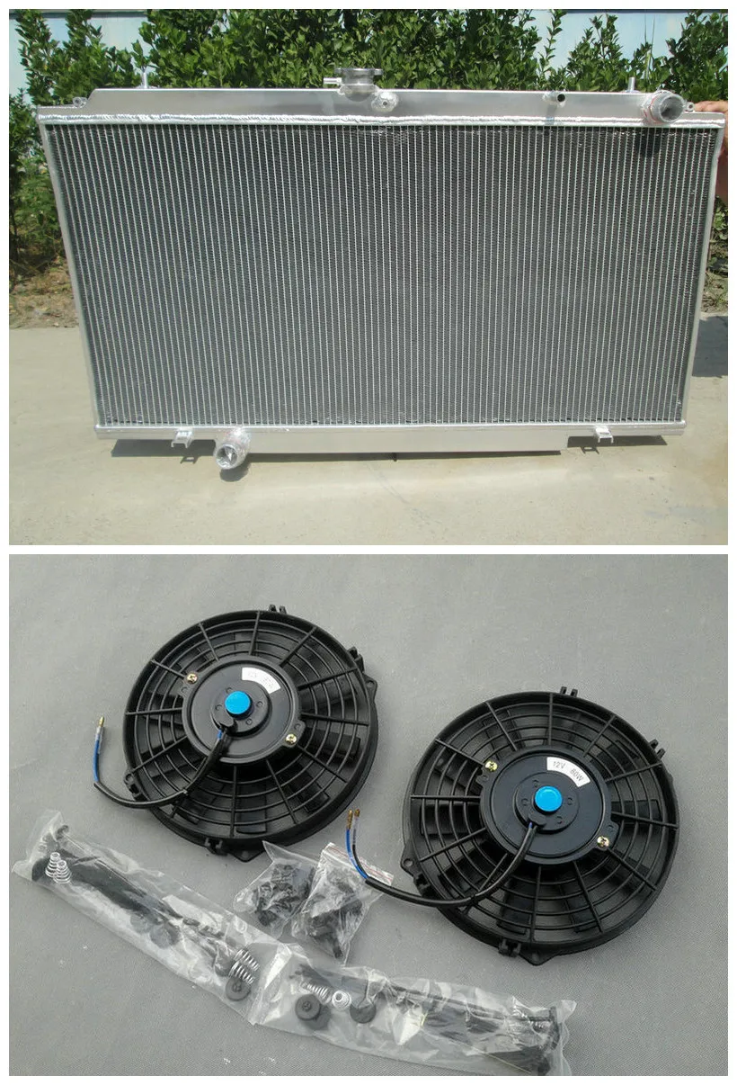 New Performance 3 Rows Alloy Aluminum Radiator + 2 * Fans For NISSAN ...