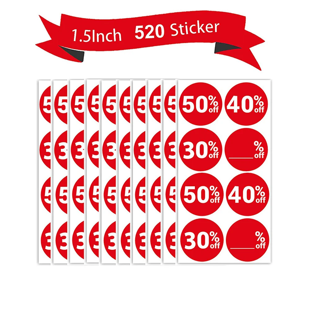 Business Discount Sale Sticker 50 40 30 Blank% 1.5 Inch Half Price ...