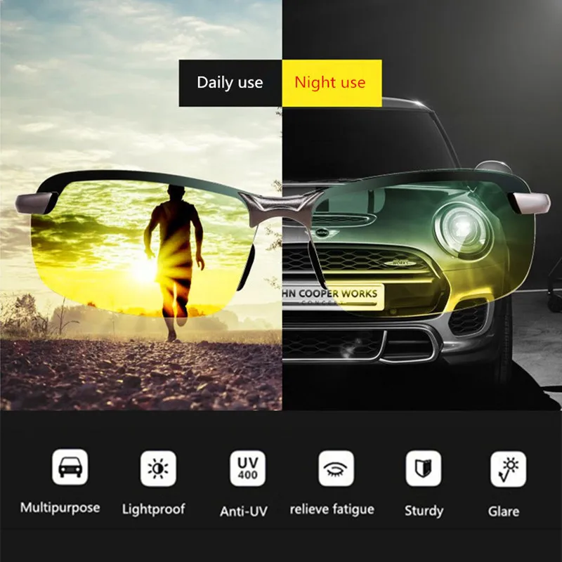 รถขับรถแว่นตาไดร์เวอร์ Night Vision แว่นตาโพลาไรซ์แว่นตากันแดด Day And ...