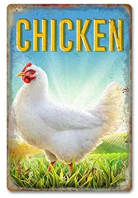 Farmhouse-Sign-Metal-Chicken-Signs-Funny-Wall-Signs-Chicken-Art-Tin ...