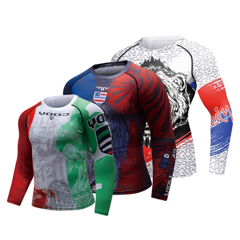 MMA-BJJ-Rashguard-T-Shirts-Rash-Guard-Fitness-Tracksuit-Boxing-Jerseys ...