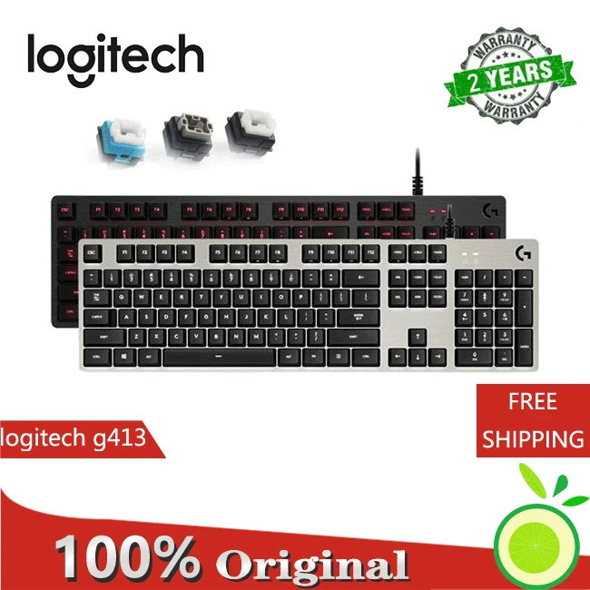 Logitech G413 Gaming Keyboard Backlight Slim USB Durable Mechanical ...