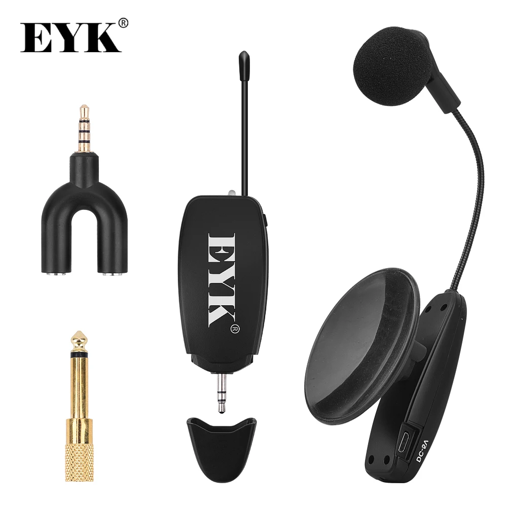 EYK-UHF-Wireless-Instrument-Microphone-Suction-Cup-Condenser-Gooseneck ...
